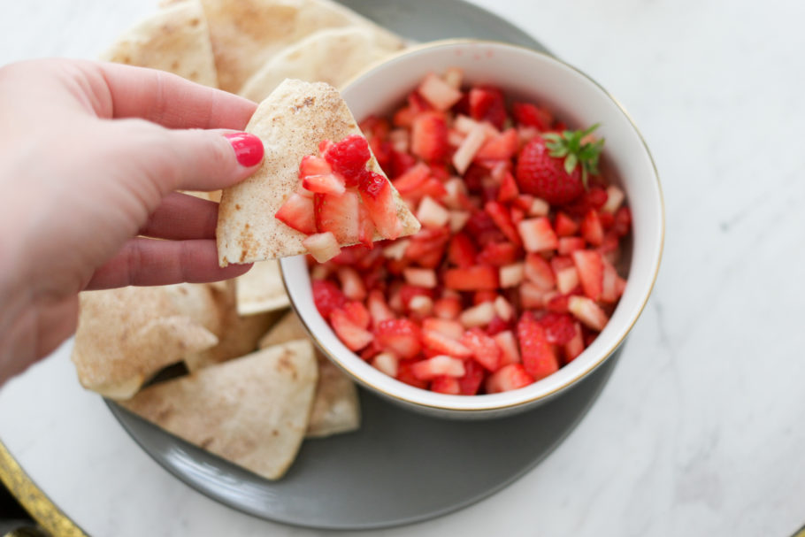 Fruit Salsa with Cinnamon Sugar Dippers - The Small Things Blog