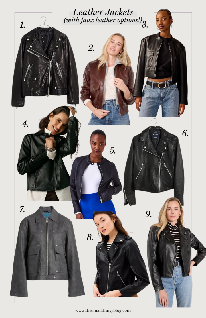 Leather Jackets (with faux leather options!) - The Small Things Blog